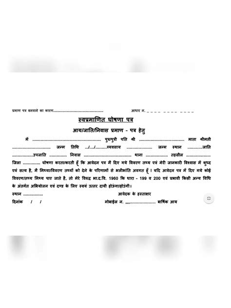 Self Declaration Form Marathi 2025 Pdf Instapdf