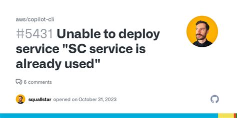 Unable To Deploy Service Sc Service Is Already Used · Issue 5431