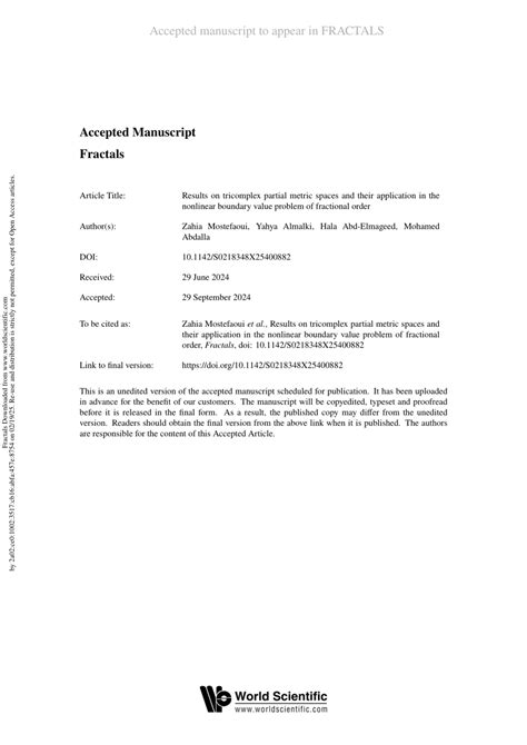 Pdf Article Title Results On Tricomplex Partial Metric Spaces And Their Application In The