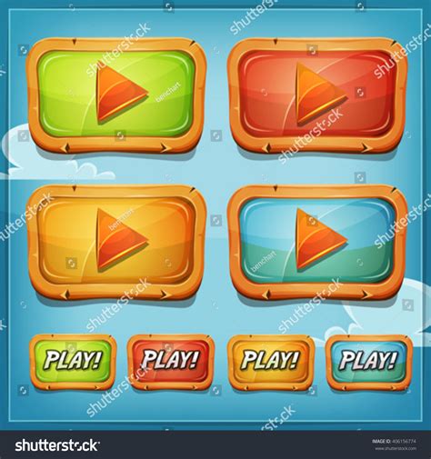 Play Buttons Icons Game Uiillustration Set Stock Vector Royalty Free 406156774 Shutterstock