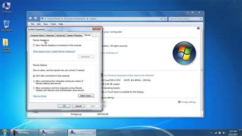Enabling Remote Desktop Connection Windows 7 Passlthebig