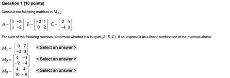 Solved Question 1 10 Points Consider The Following