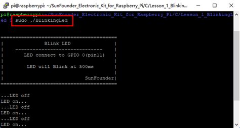 Lesson 1 Blinking Led — Sunfounder Electronic Kit Documentation