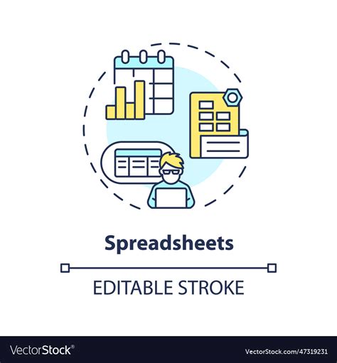 Spreadsheets Concept Icon Royalty Free Vector Image