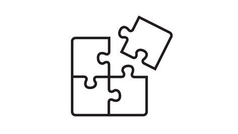 Puzzle Pieces Icon Outline Vector Illustration 11020225 Vector Art At