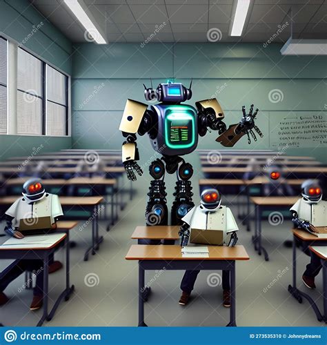 Robots In The Classroom Learning Concept Generated By Ai Stock