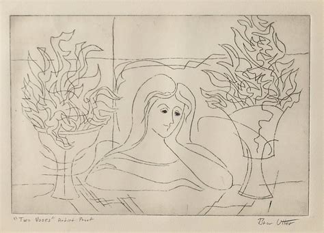 Bror Utter Am 1913 1993 Two Vases Artist Proof Etching Auction