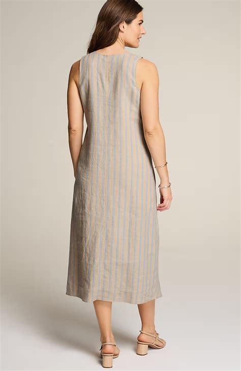 Linen Seamed Striped Dress Refresh Your Wardrobe With New J Jill