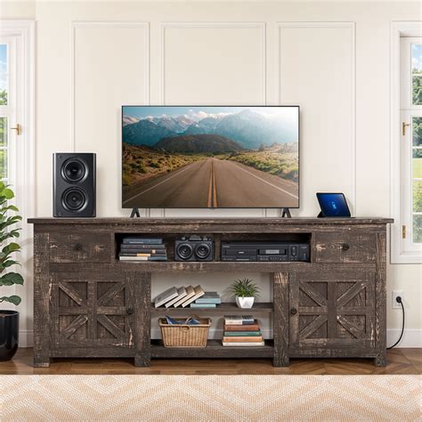 Uforic Farmhouse Tv Stand For 7580 Inch Tv Rustic Entertainment