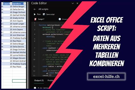 Excel Office Script Daten Aus Mehreren Tabellen Kombinieren Excel