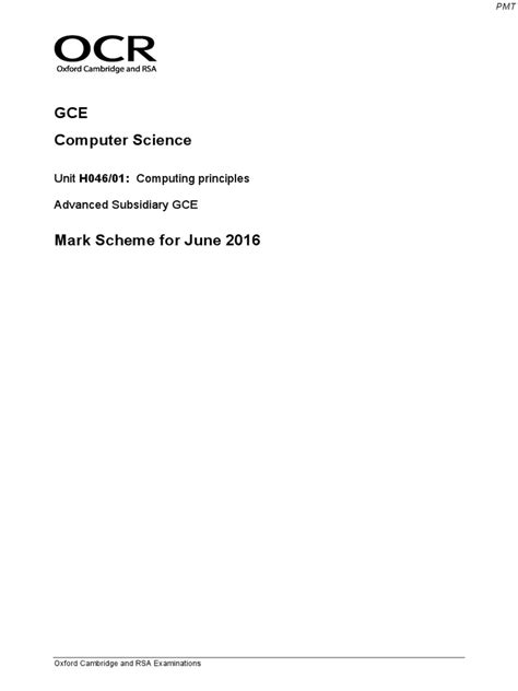 June 2016 Ms Paper 1 Ocr Computer Science As Level Pdf Domain