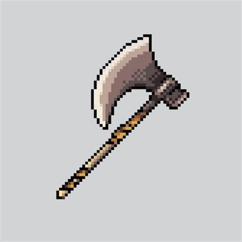 Premium Vector Pixel Art Illustration Axe Pixelated Axe Tools Axe Weapon And Tools Icon