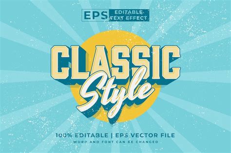 Premium Vector Editable Text Effect Classic Template Style Premium Vector