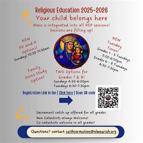 Our Lady Of The Wayside Catholic Church Rep 2025 2026 Registration