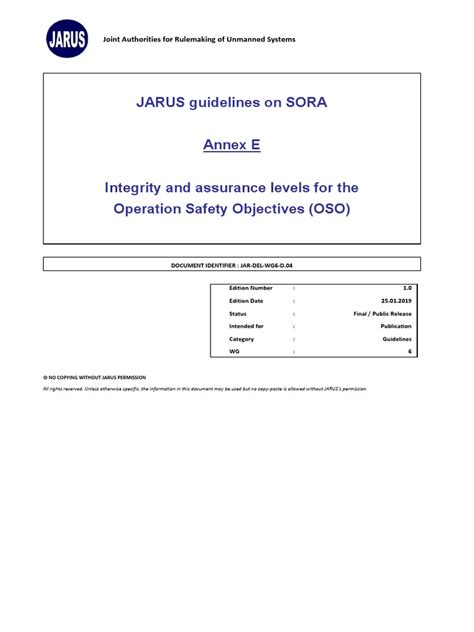 Jar Doc 06 Jarus Sora Annex E V1 0 Pdf Radio Spectrum Wireless