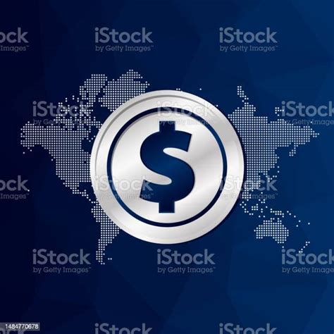 미국 달러 기호입니다 세계 지도가 있는 삼각형 배경 벡터 동전 그림입니다 미국 통화 기호입니다 글로벌 비즈니스 금융 무역 지불을