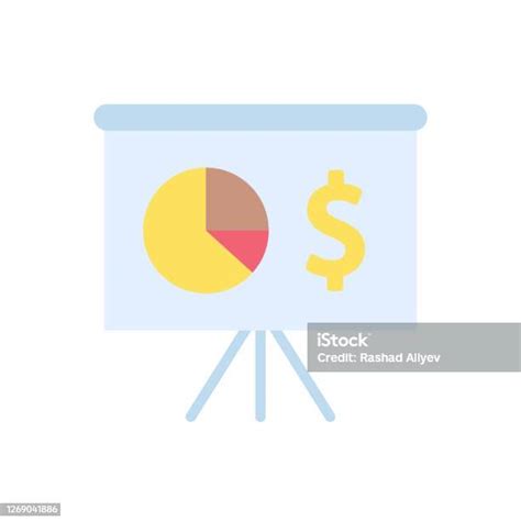 차트 프리젠 테이션 아이콘 Ui 및 Ux 웹 사이트 또는 모바일 응용 프로그램에 대한 경제 아이콘의 간단한 색상 벡터 요소 0
