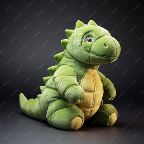 Premium Photo Cute Green Iguanodon Plush Dinosaur Toy Softbox