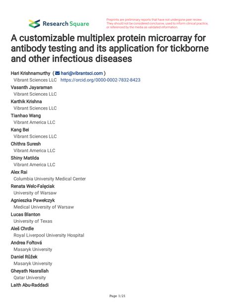 Pdf A Customizable Multiplex Protein Microarray For Antibody Testing