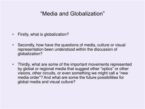 Ppt “media And Globalization” Powerpoint Presentation Free Download Id 3951361