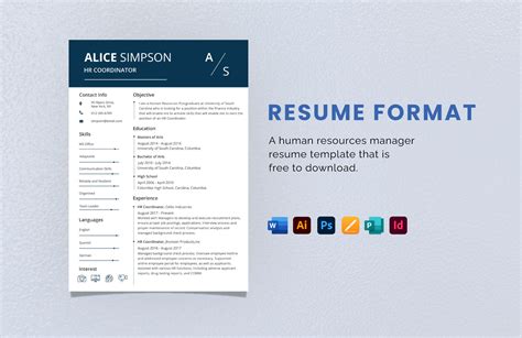 Resume Format Templates In Indesign Free Download