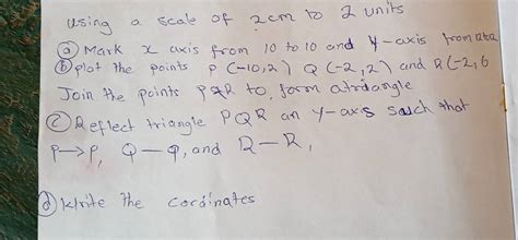 solved using a scale of 2cm 10 2 units ② mark x axis from 10 to 10 and