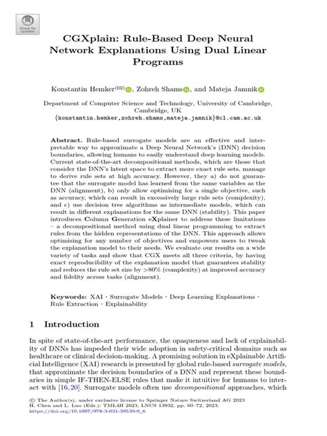 Cgxplain Rule Based Deep Neural Network Explanations Pdf