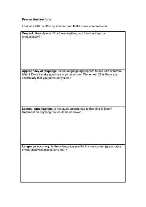43 Great Peer Evaluation Forms Group Review Templatelab