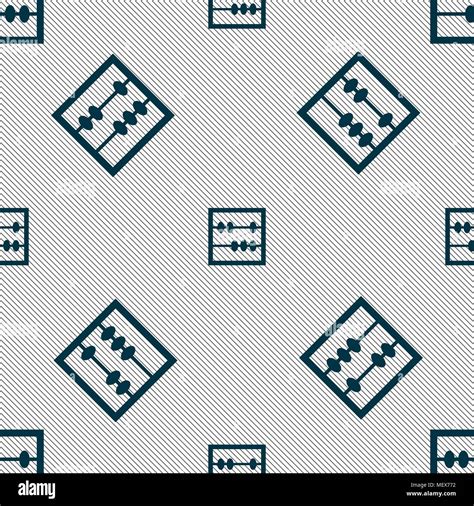 Abacus Icon Sign Seamless Pattern With Geometric Texture Vector Illustration Stock Vector