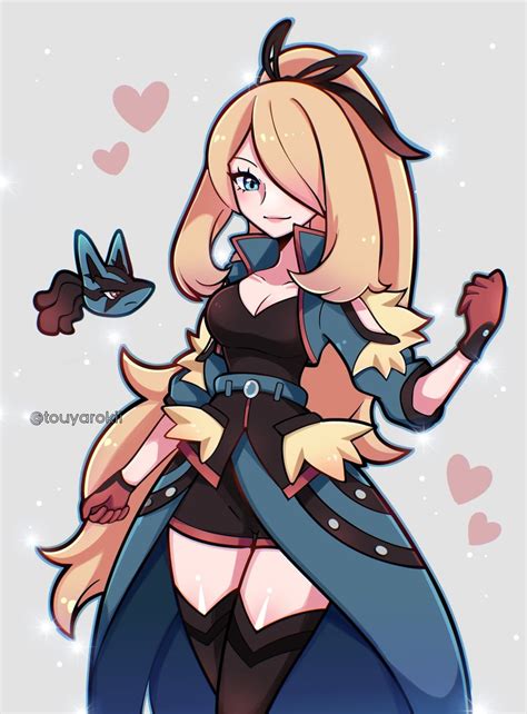Cynthia And Lucario Pokemon And More Drawn By Touyarokii Danbooru