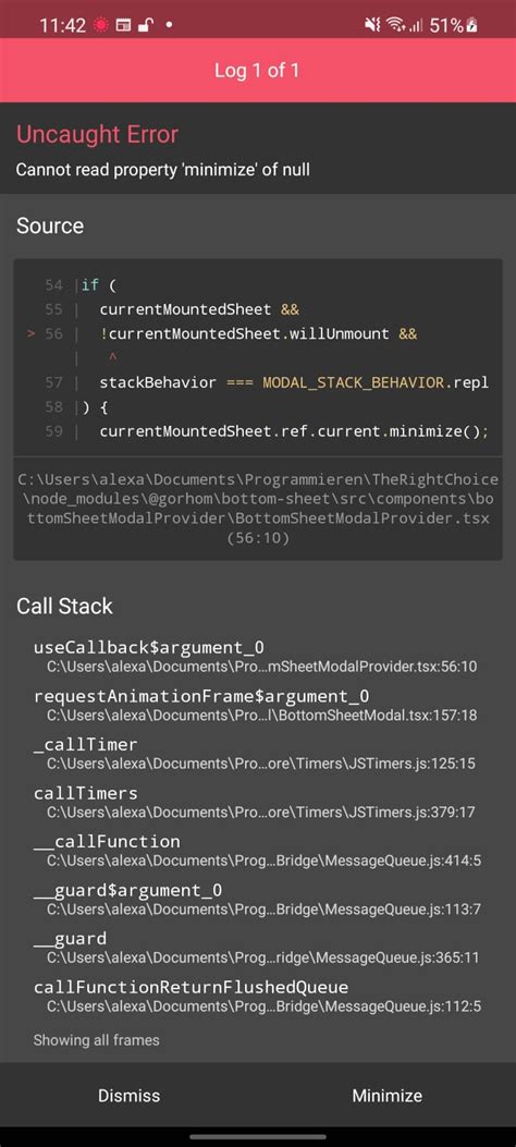 BottomSheetModal Crashes App When Closed With Back Button Issue 465
