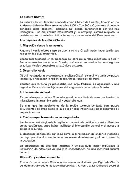 La Cultura Chavín Pdf