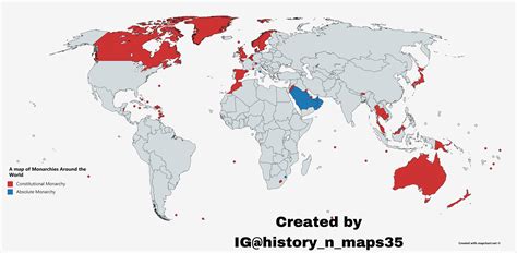 A Map Of Monarchies Around The World Rmapporn