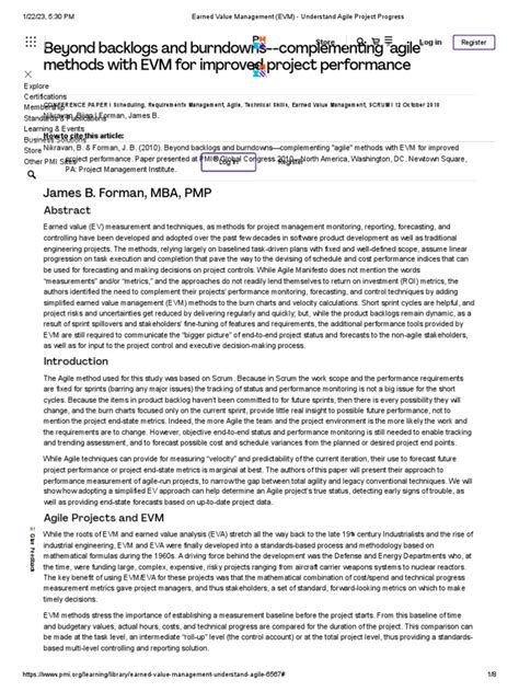 earned value management evm understand agile project progress pdf