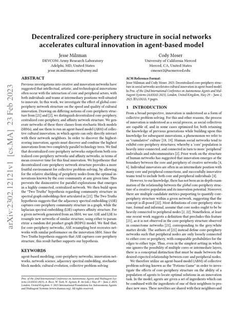 decentralized core periphery structure in social networks pdf