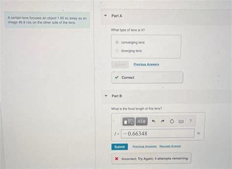 Solved A Certain Lens Focuses An Object 160 M Away As An