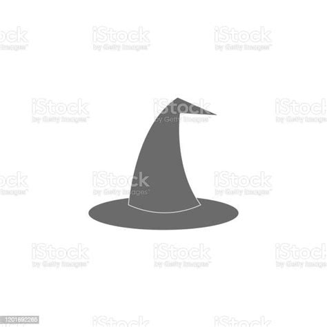 마녀 모자 플랫 아이콘 할로윈과 무서운 마법사 모자 기호 벡터 그래픽 흰색 배경에 화려한 단단한 패턴 Eps 10 10월에 대한 스톡 벡터 아트 및 기타 이미지 Istock