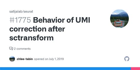 Behavior Of Umi Correction After Sctransform · Issue 1775 · Satijalabseurat · Github