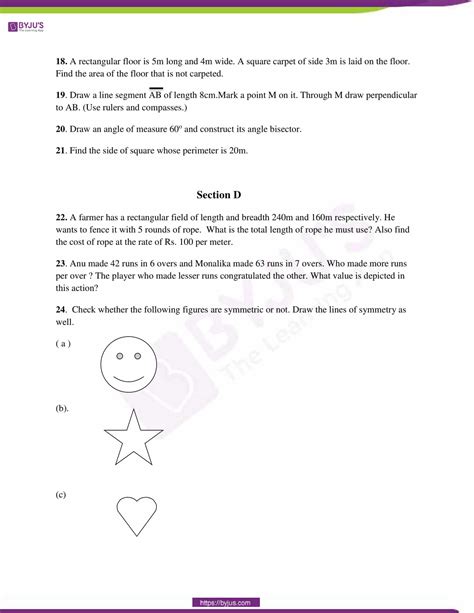 Download Cbse Class 6 Maths Sample Paper Set 4 Pdf