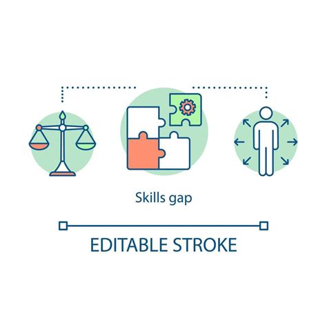 Skills Gap Concept Icon Lack Of Knowledge And Experience Idea Thin