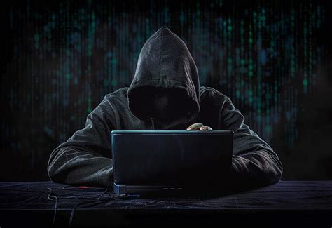 Premium Photo Photo Portrait Of Hacker Background With Gloves And Laptop