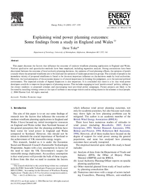 Pdf Explaining Wind Power Planning Outcomes