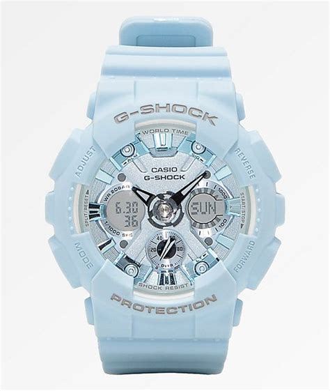 G Shock Gmas120 Light Blue Watch Zumiez Blue Watches G Shock