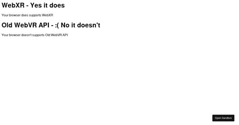 Does My Browser Supports Xr Codesandbox