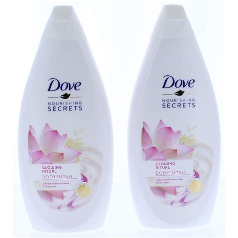 2 Pk Dove Glowing Ritual Body Wash Lotus Flower Extract And Rice Water 169 Fl Oz 338 Fl Oz