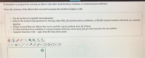 Solved 3 Hexanol Was Prepared By Reacting An Alkene With