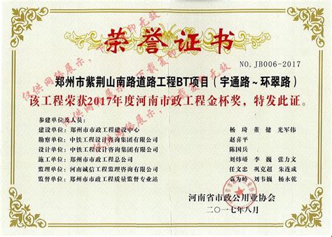 企业荣誉 河南诚信工程管理有限公司