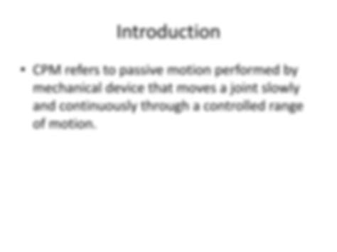 Solution Knee Continuous Passive Movements Studypool