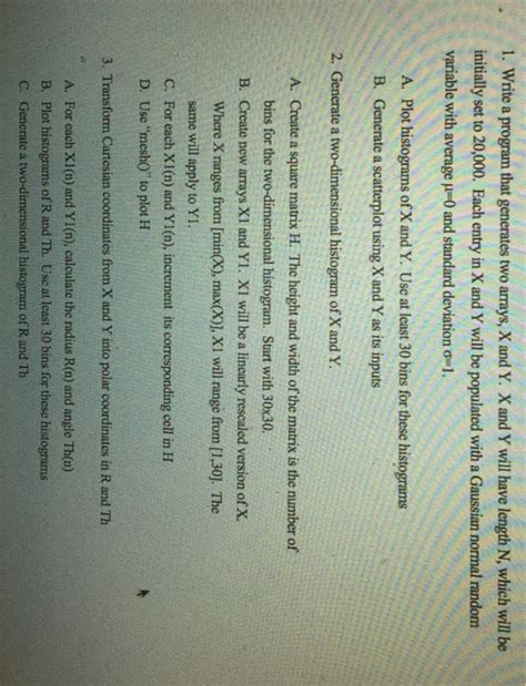 Solved Write A Program That Generates Two Arrays X And Y X