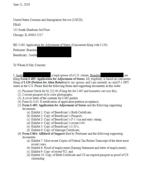 Cover Letter Examples Uscis At Brianna Rocher Blog